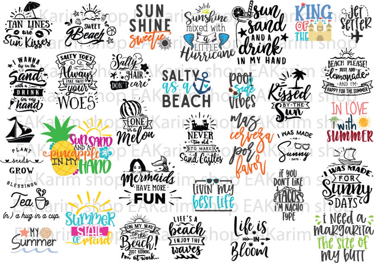 250 SUMMER SVG BUNDLE, Summer Svg, Beach Svg, Summertime Svg, Vacation ...