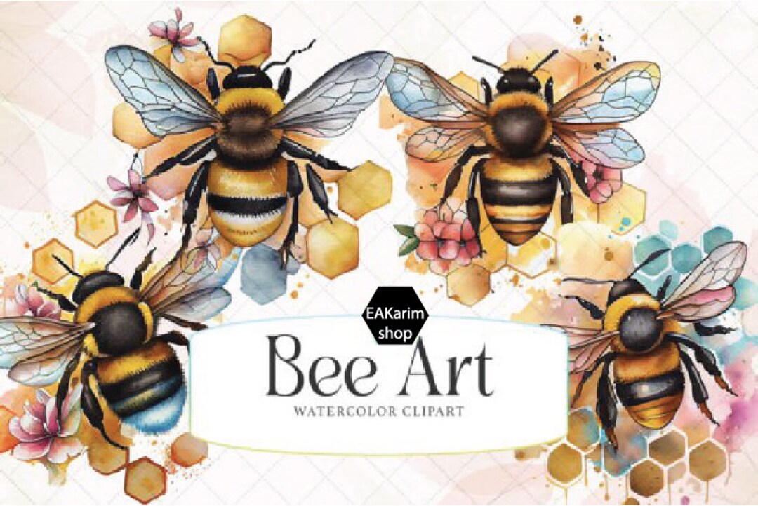 BEE CLIPART, Watercolor Cute Bee, Watercolor Bee, Bee PNG, Bee Clipart ...