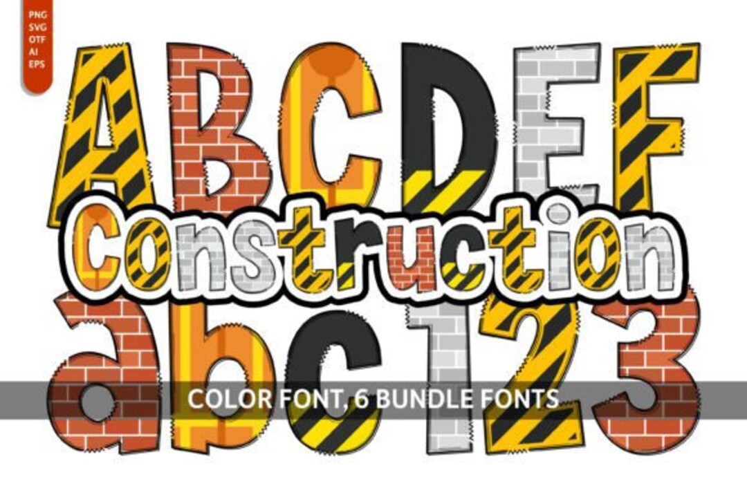 CONSTRUCTION FONT Svg, Construction Alphabet, Construction Letters and ...