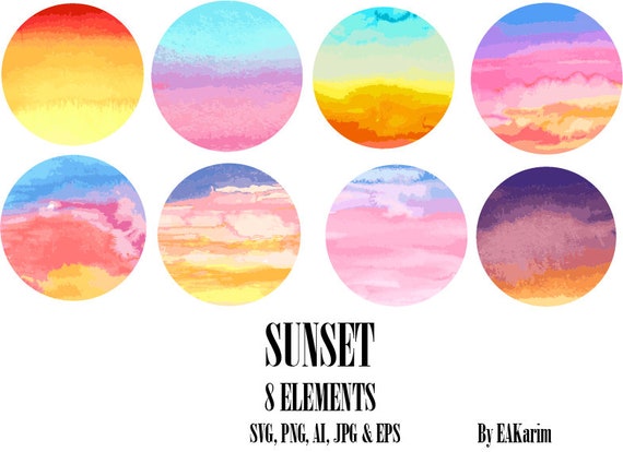 SUNSET SVG PNG Ai Eps and Jpg Bundlesunset Background - Etsy Australia