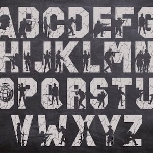 ARMY FONT SVG, Army Alphabet, Army Letters and Numbers Svg for Cricut ...