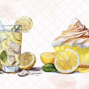 Lemons Watercolor Clipart Bundle - PNG Images of Refreshing Summer ...