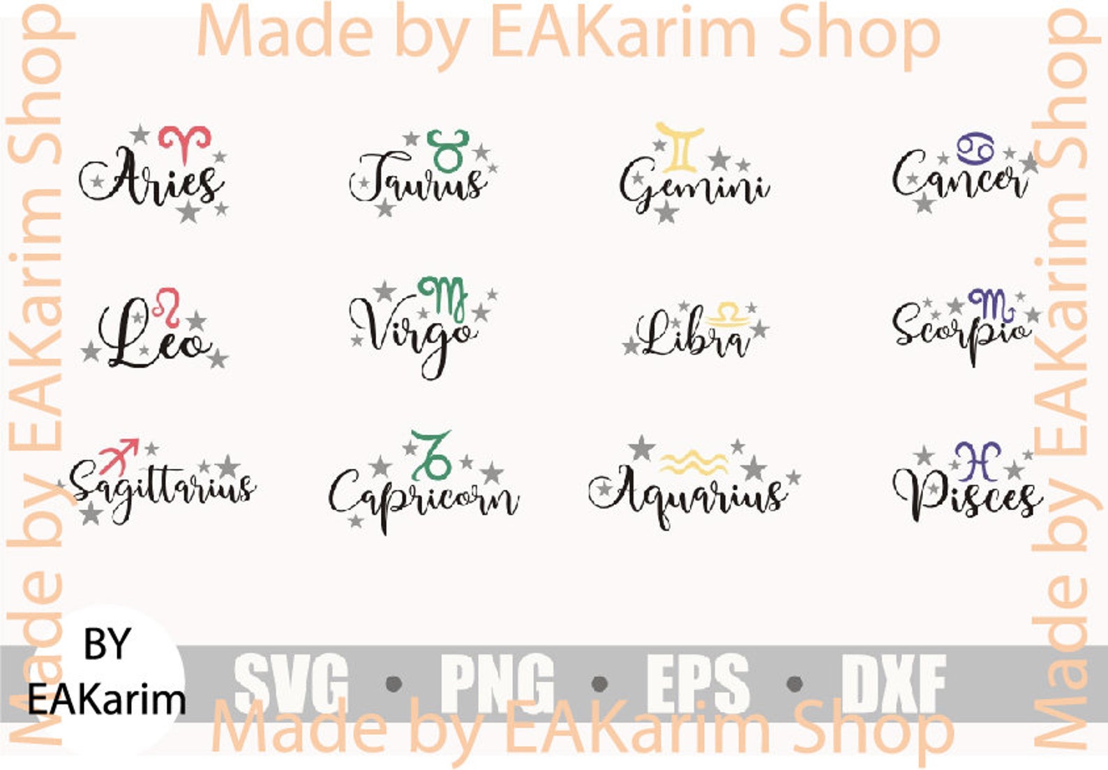 ZODIAC SVG MEGA Bundle, Zodiac Signs Svg, Zodiac Svg, Mystic Svg ...