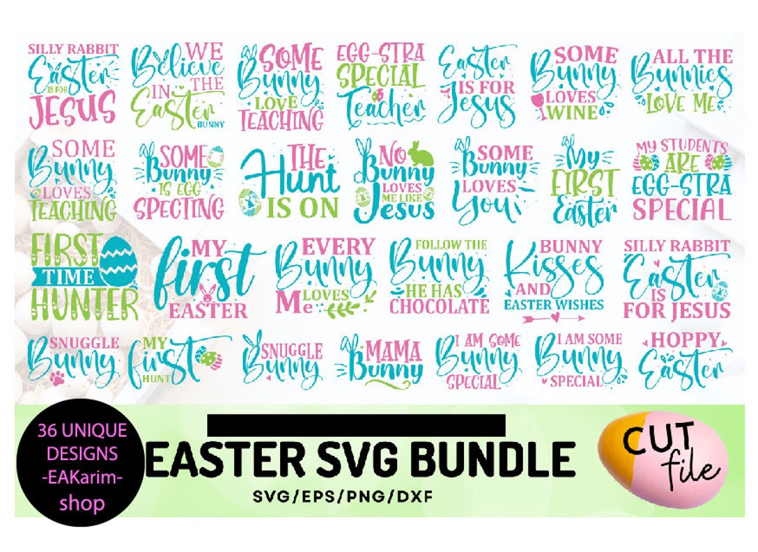 HAPPY EASTER SVG Bundle, Easter Svg, Easter Quotes, Easter Bunny Svg ...