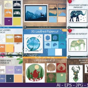 SHADOW BOX SVG Bundle, Template, Svg Files for Cricut and Silhouette ...