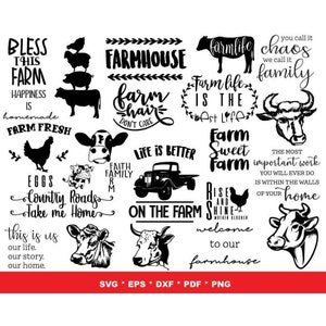 482 FARM SVG, Farm Silhouette, Farm Clipart, Farm Life Svg, Farm Truck ...
