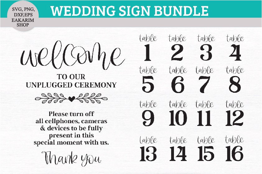 WEDDING Sign SVG Bundle Wedding Svg Files Welcome to Our - Etsy