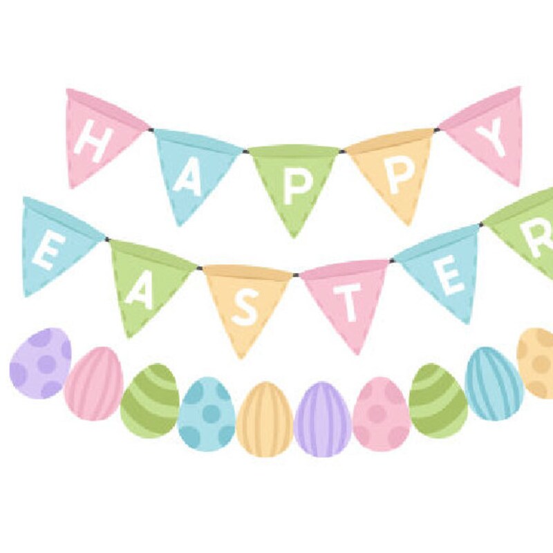 Easter Banners Clipart - Etsy
