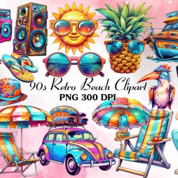 80s Retro Beach Art - Etsy
