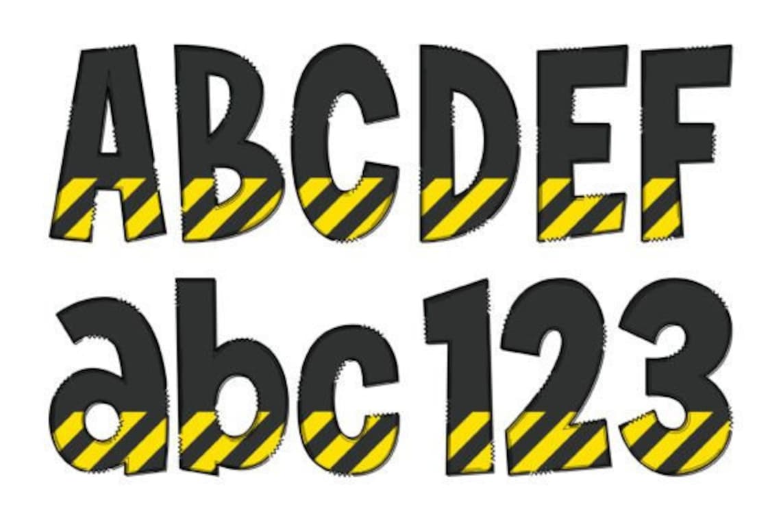 CONSTRUCTION FONT Svg, Construction Alphabet, Construction Letters and ...
