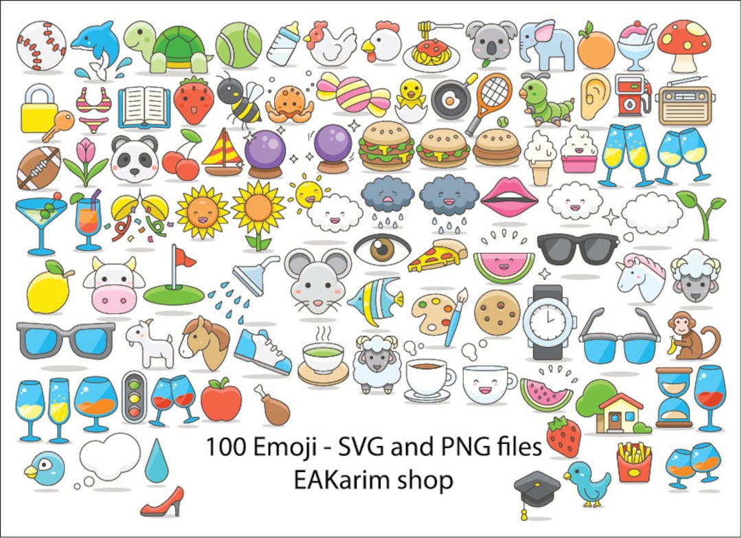 100, Emoji Svg,emoji Collection Svg,emoji Svg Files,emoji Clipart ...