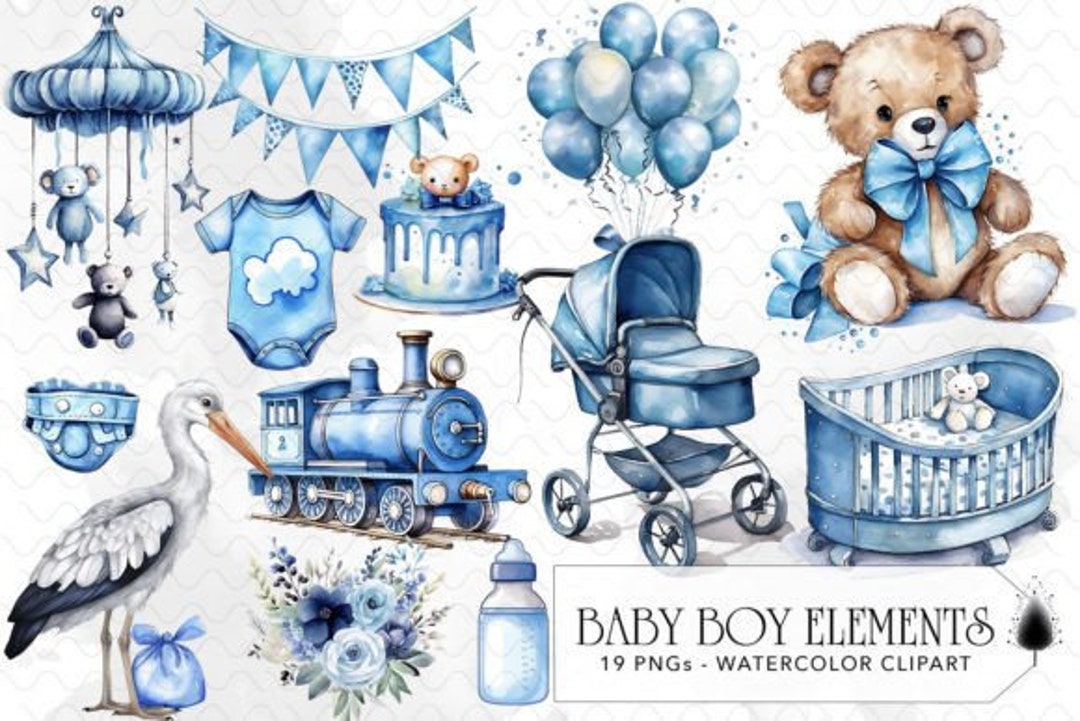 Baby Boy, Watercolor Clipart, Newborn Children PNG, Boy, Girl Nursery ...