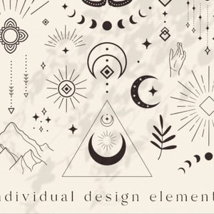Divine Logo Elements, Mystic, Esoteric Elements, SVG and PNG Files ...
