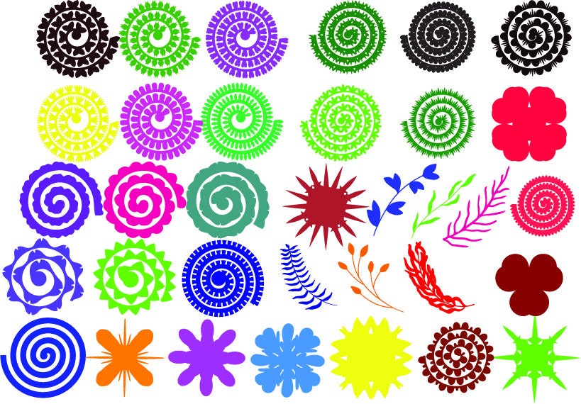 192 ROLLED FLOWER Svg,paper Flower Svg Cut File for Cricut Silhouette ...