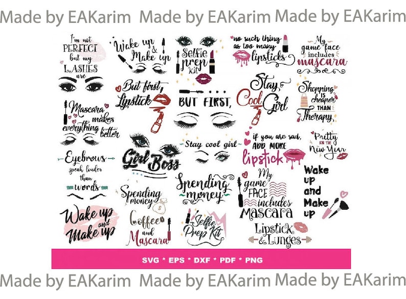 428 MAKEUP SVG PNG Bundle Lipstick Svg Beauty Svg Diva - Etsy