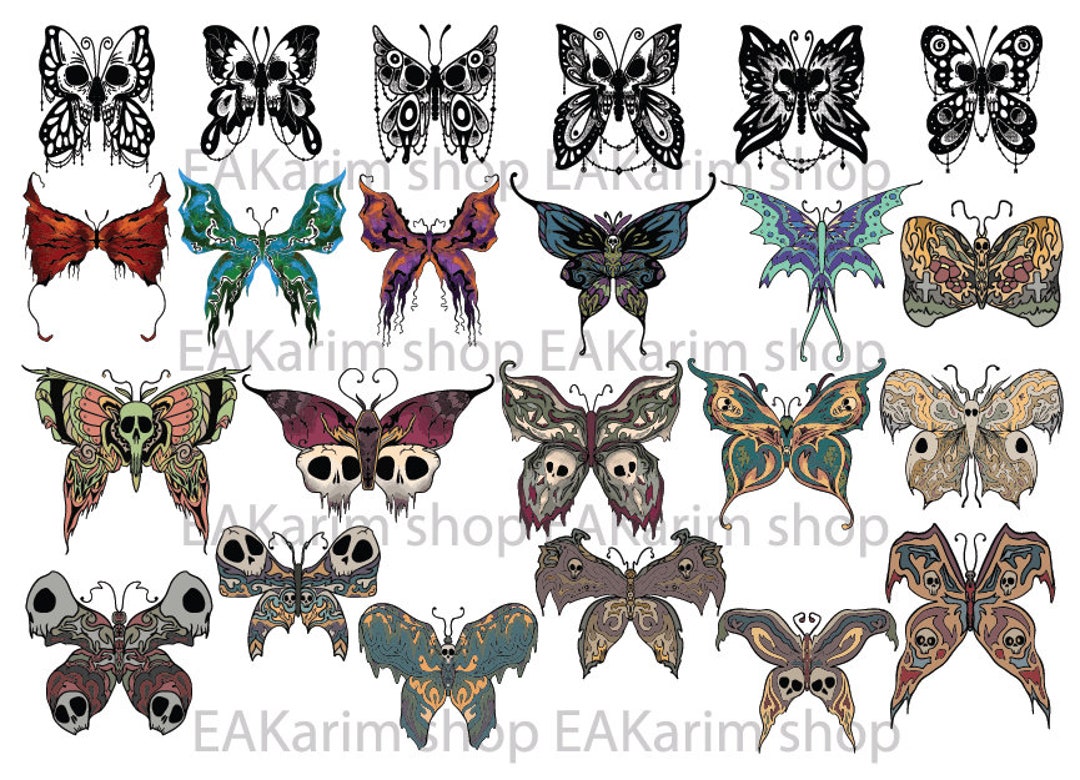 SKULL BUTTERFLY SVG, Gothic Butterfly Svg File | Skeleton Svg ...