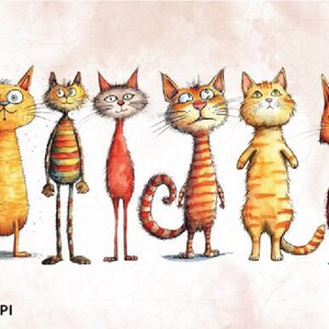 Cat's in Children's Storybook / Cute Cats, Watercolor Cats, Cats PNG ...