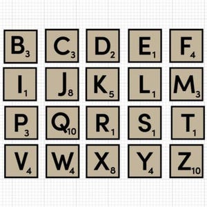 Scrabble Letters SVG | A-Z and Blank | English Point Count | Junk ...