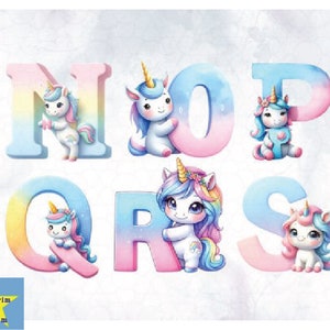 Unicorn Alphabet, Unicorn Letter, Unicorn PNG, Unicorn Nursery, Nursery ...