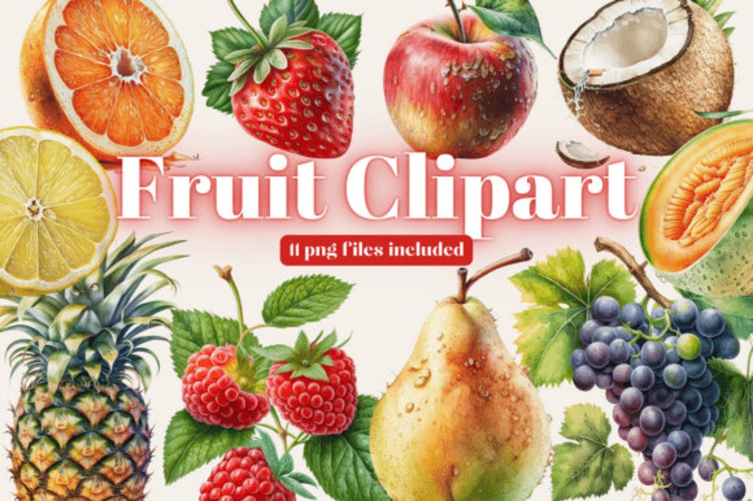 Fruits Clipart | Fruits Bundle | Commercial Use | High Quality ...