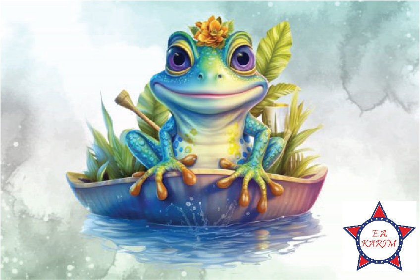 Frog Watercolor Clipart, Cute Baby Shower Graphics, Nursery Decor Wall ...