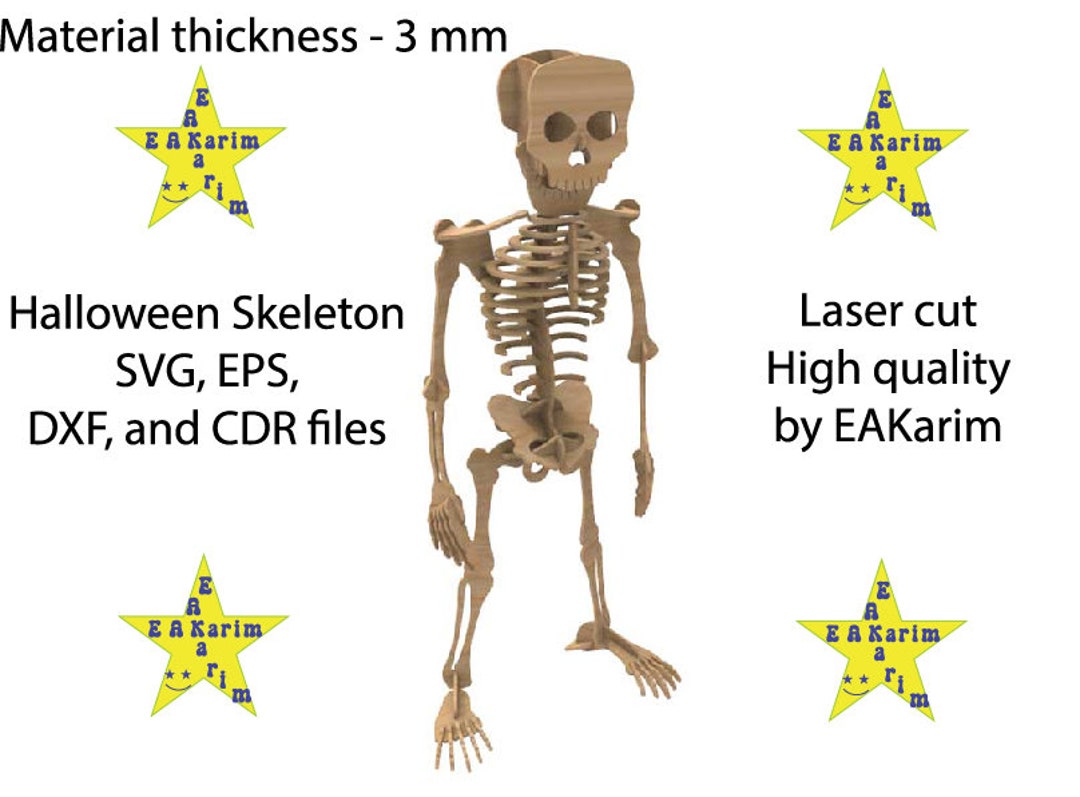 Build Your Own Skeleton Laser Cut Digital File | Cute Halloween DIY ...