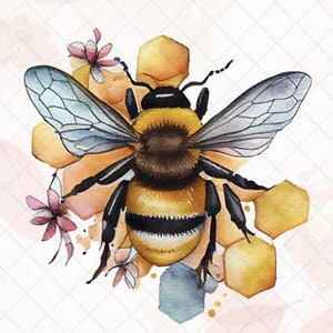 BEE CLIPART, Watercolor Cute Bee, Watercolor Bee, Bee PNG, Bee Clipart ...