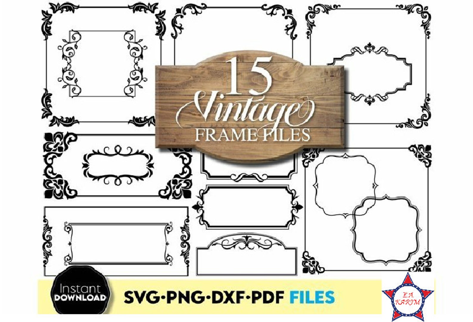 FRAME SVG Vintage, Frames SVG, Vintage Frames, Dividers Cut Files ...
