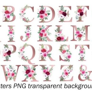 Floral Alphabet A Z Clipart,floral Letters Png,watercolor Alphabet Png ...