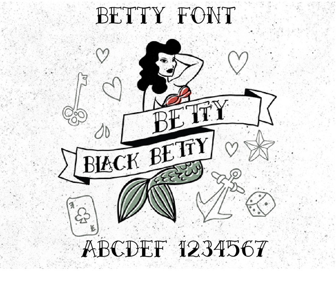 BETTY FONT SVG Png Betty Alphabet Betty Letters and Numbers - Etsy