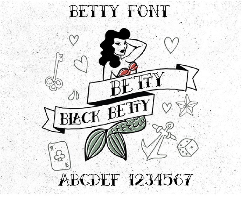 BETTY FONT SVG Png Betty Alphabet Betty Letters and Numbers - Etsy