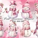 145 Watercolor Cute Christmas Snowman, Clipart PNG Bundle, Winter ...