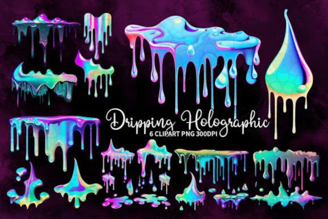 Dripping Watercolor Drips Clipart, Digital Graphics for Commercial Use ...