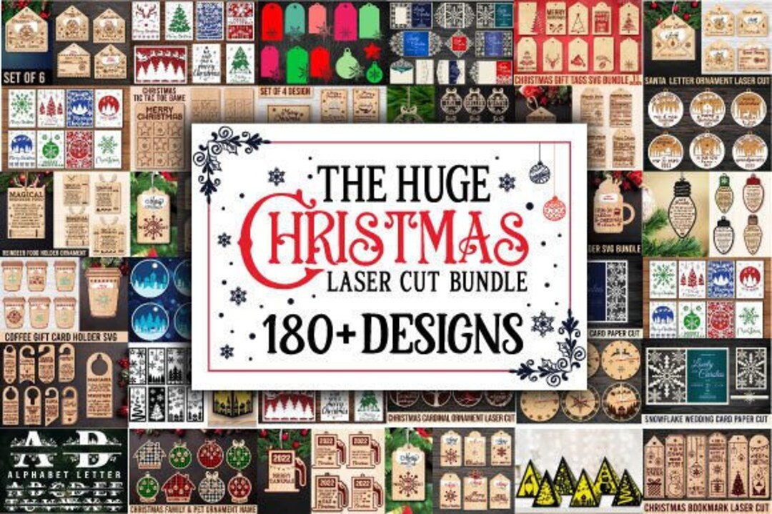 Christmas Laser Cut File Bundle: Ornaments, Decor, Silhouette (digital ...