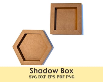 Square Shadow Box Frame SVG for Cricut, Shadow Box Template, 3D Shadow ...