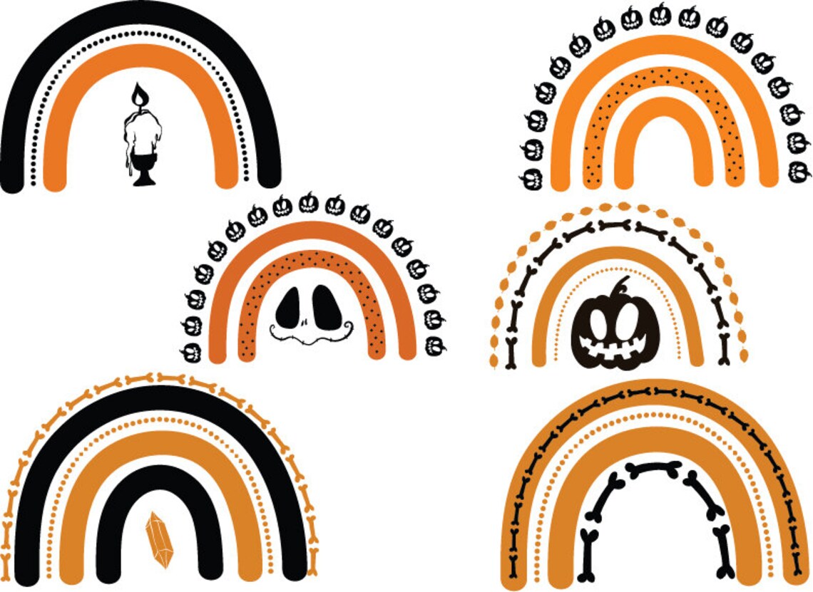 Halloween Rainbow SVG Bundle - 20 Rainbows Svg Cut File | Scarry ...