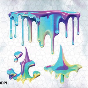 Dripping Watercolor Drips Clipart, Digital Graphics for Commercial Use ...