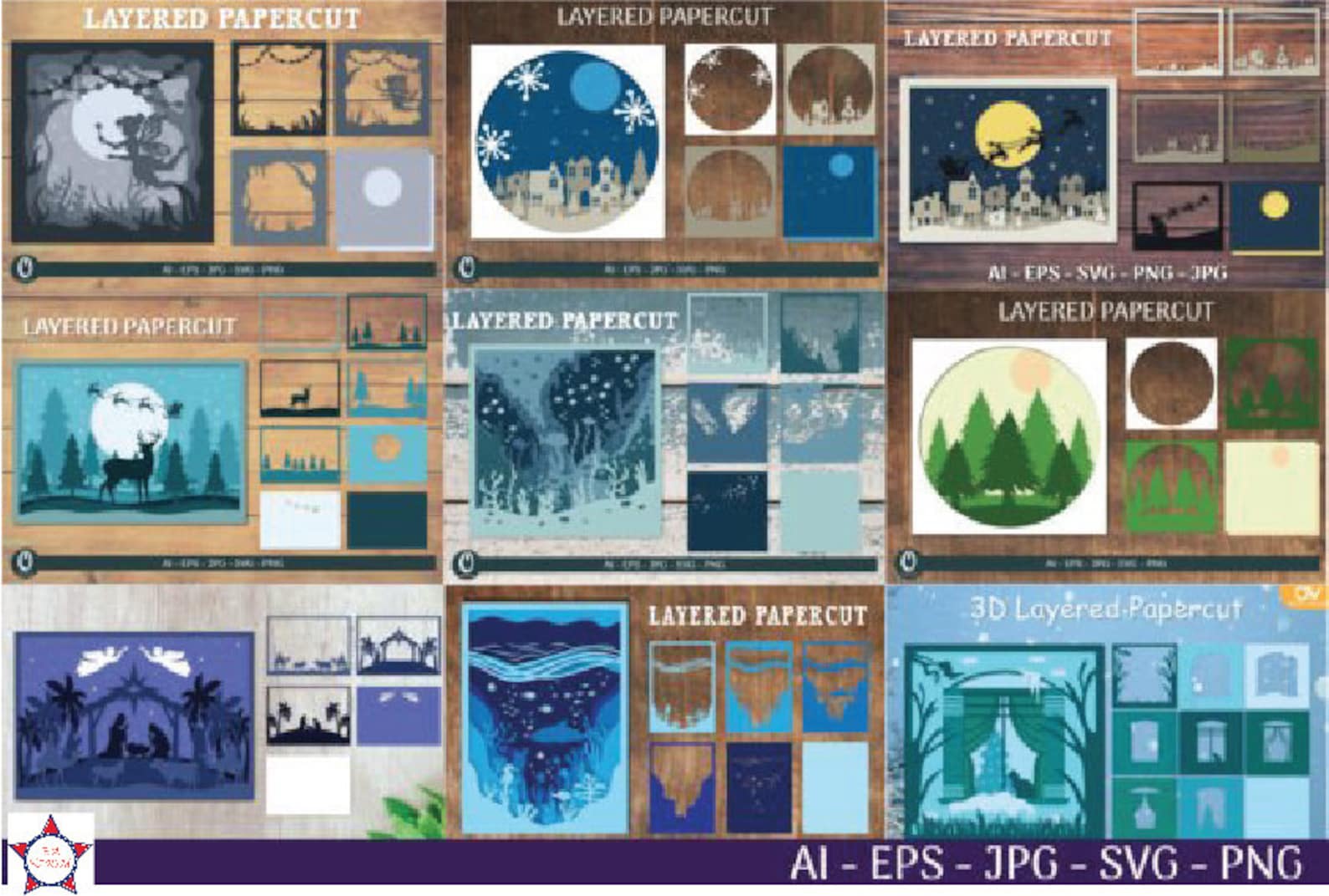 SHADOW BOX SVG Bundle, Template, Svg Files for Cricut and Silhouette ...