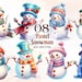 145 Watercolor Cute Christmas Snowman, Clipart PNG Bundle, Winter ...