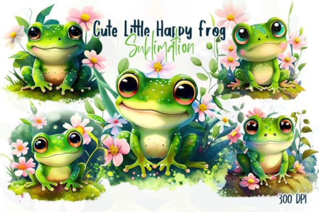Watercolor Frog, Frog Clipart, Frog PNG, Frog Sublimation, Frog Wall ...