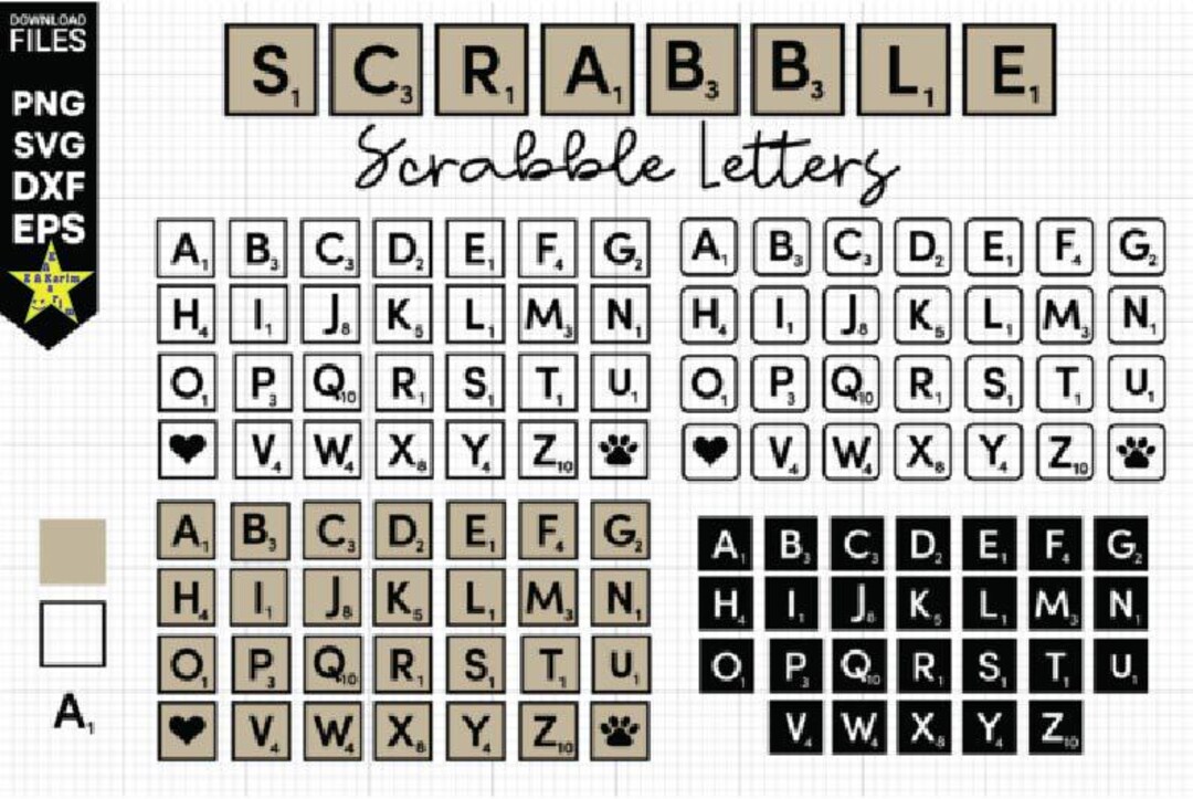 Scrabble Letters SVG | A-Z and Blank | English Point Count | Junk ...