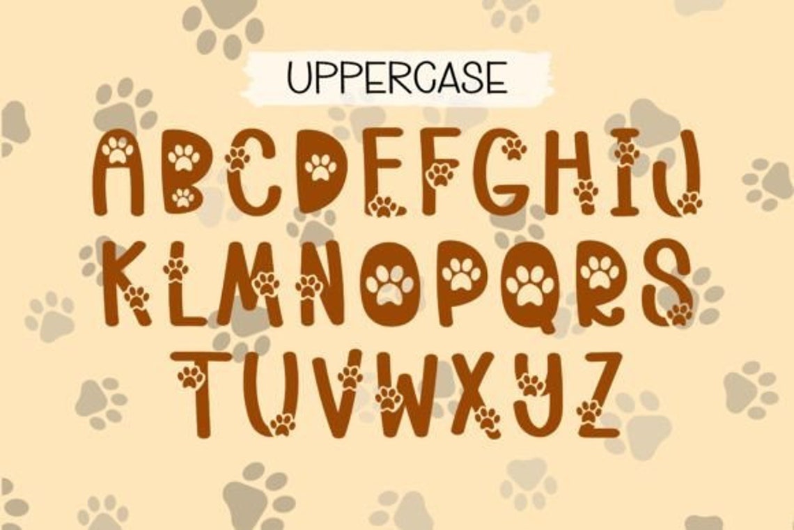 Dog Paws Font SVG, Dog Bone Svg and Dog Paw Svg, Alphabet, and Numbers ...
