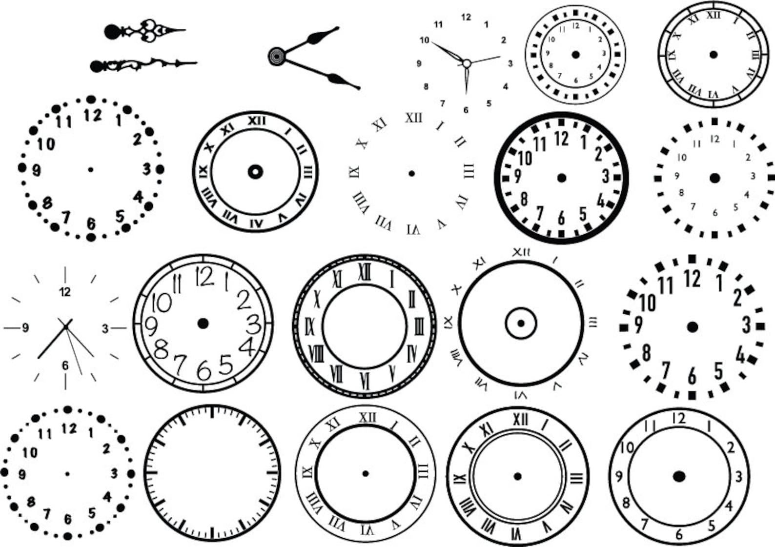 53 CLOCK FACE SVG Clock Svg Clock Face Clipart Bundle Cut - Etsy Canada