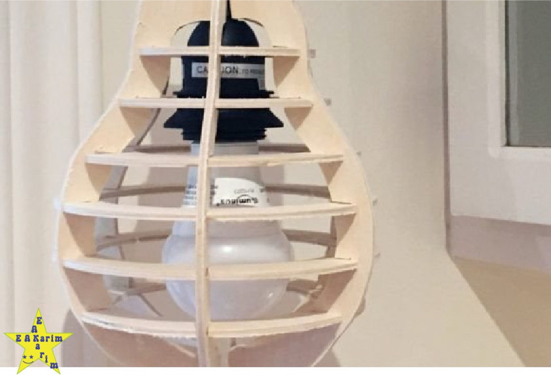 Lightbulb Lampshade Laser Cut, Wooden Bulb | 4mm | Light Bulb | Wooden ...