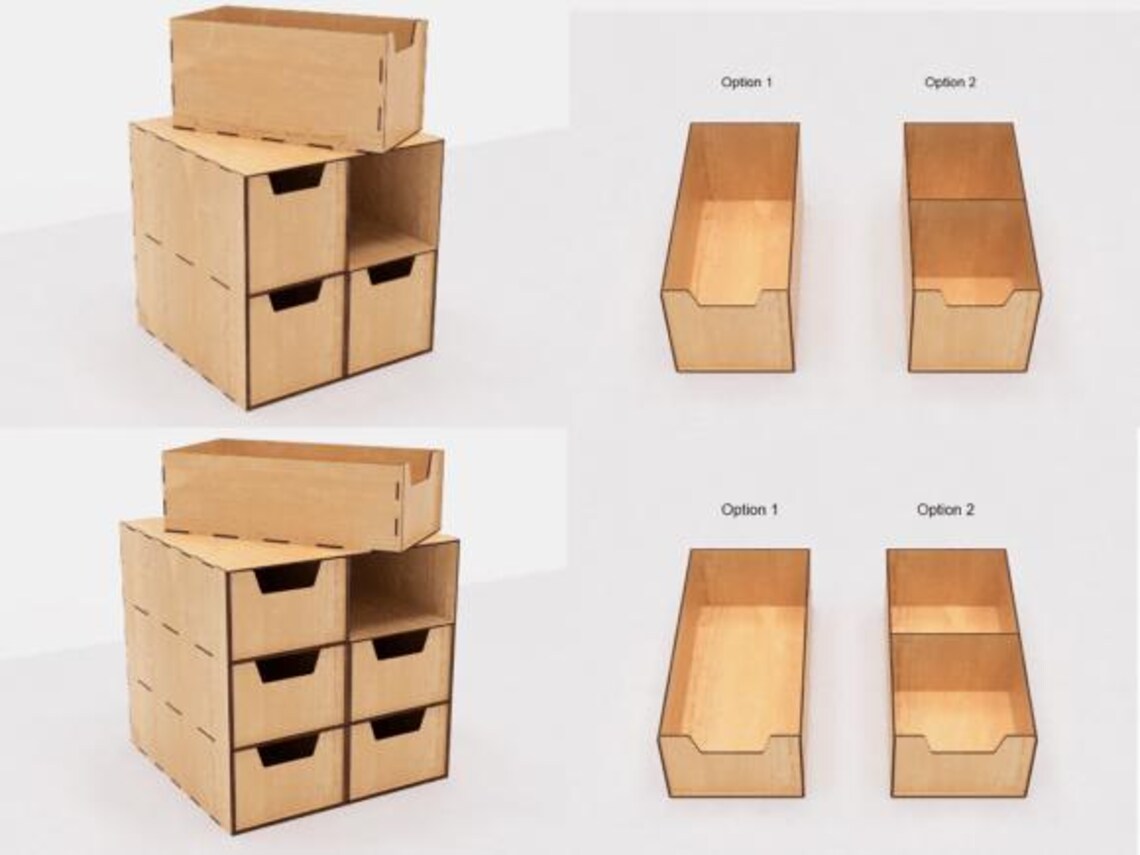 Laser Cut 12 Box Drawer Bundle: Stackable Storage Organizer Designs,diy ...
