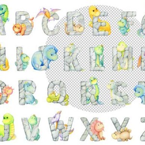 Cute Dino Alphabet Clipart Bundle Transparent PNG, Bundle Clipart ...