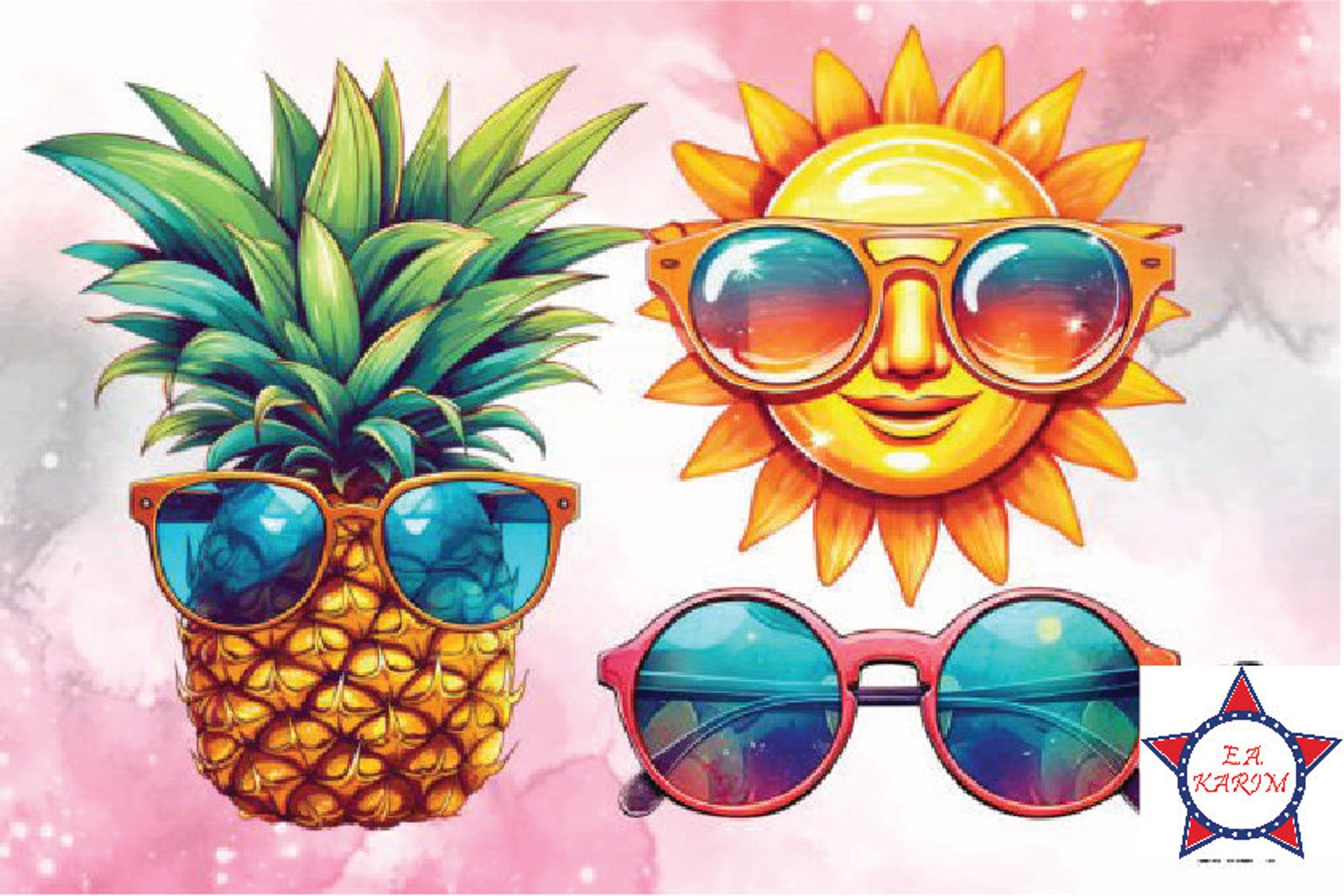 Retro Beach Watercolor, Beach Clipart, Watercolor Beach Scenes, Digital ...