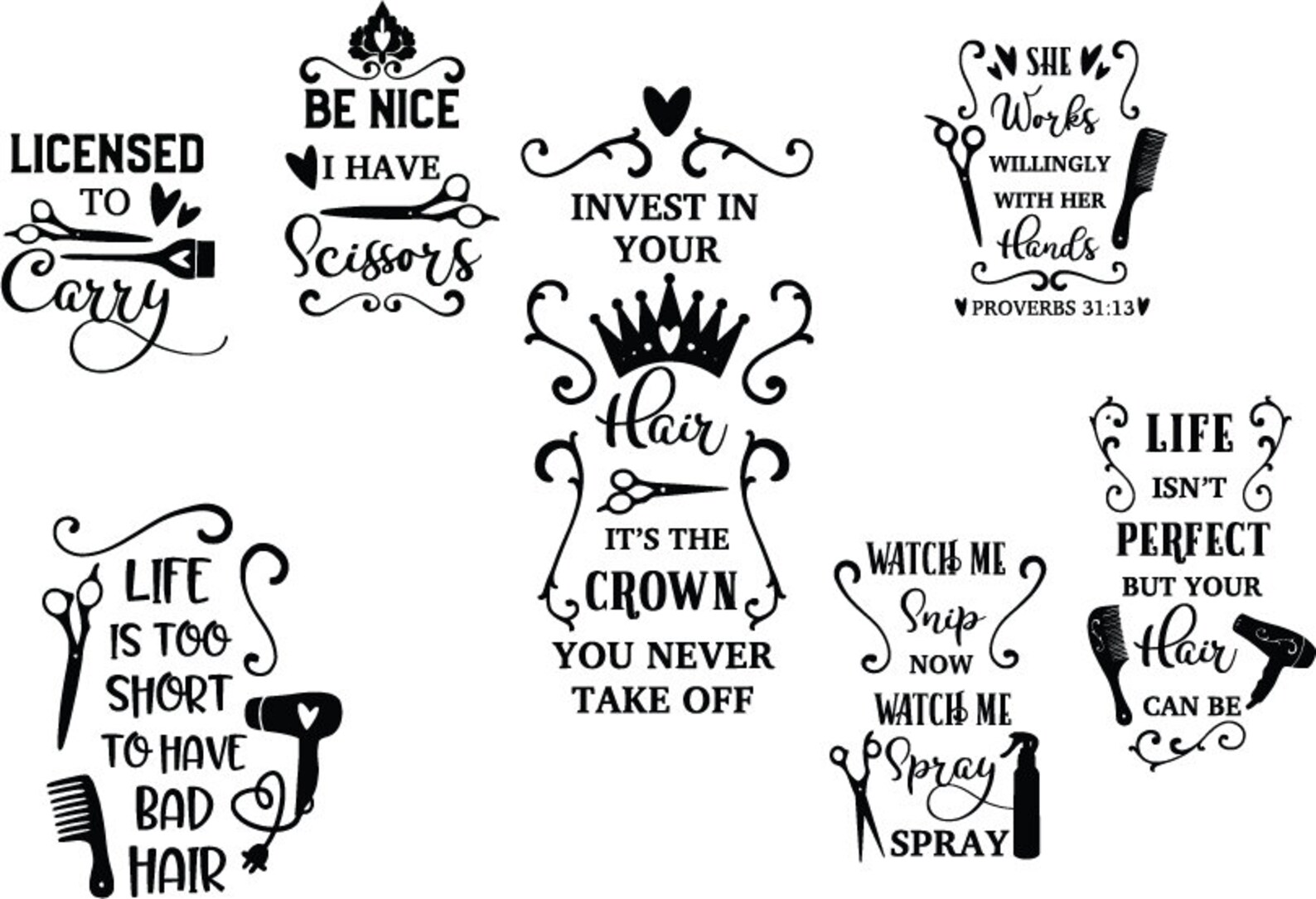HAIR DRESSER SVG Hair Stylist Svg, Hairdresser Svg, Eps, Png and Dxf ...