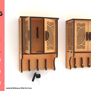 Key Holder Box, Laser Cut Key Cabinet Svg Files, Key Holder Files ...