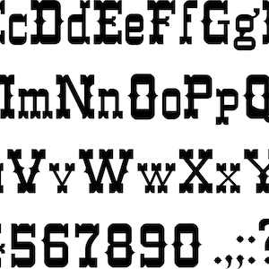 WESTERN FONT SVG, Western Alphabet, Western Letters and Numbers Svg for ...